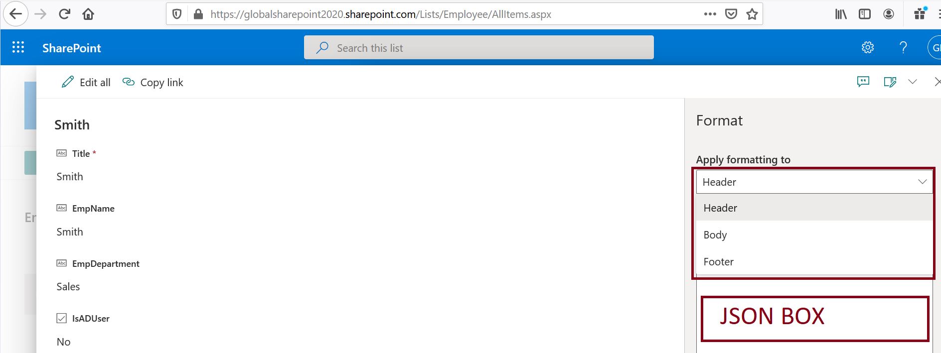 Customize the list form using JSON in SharePoint Online step by step ...
