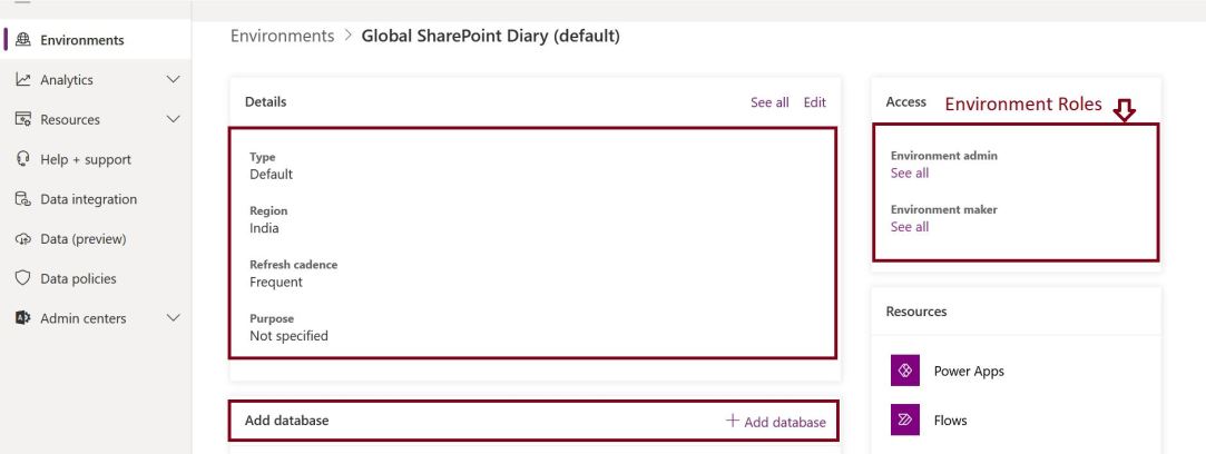 Quickly create Power Platform Development Environment: Overview view of ...